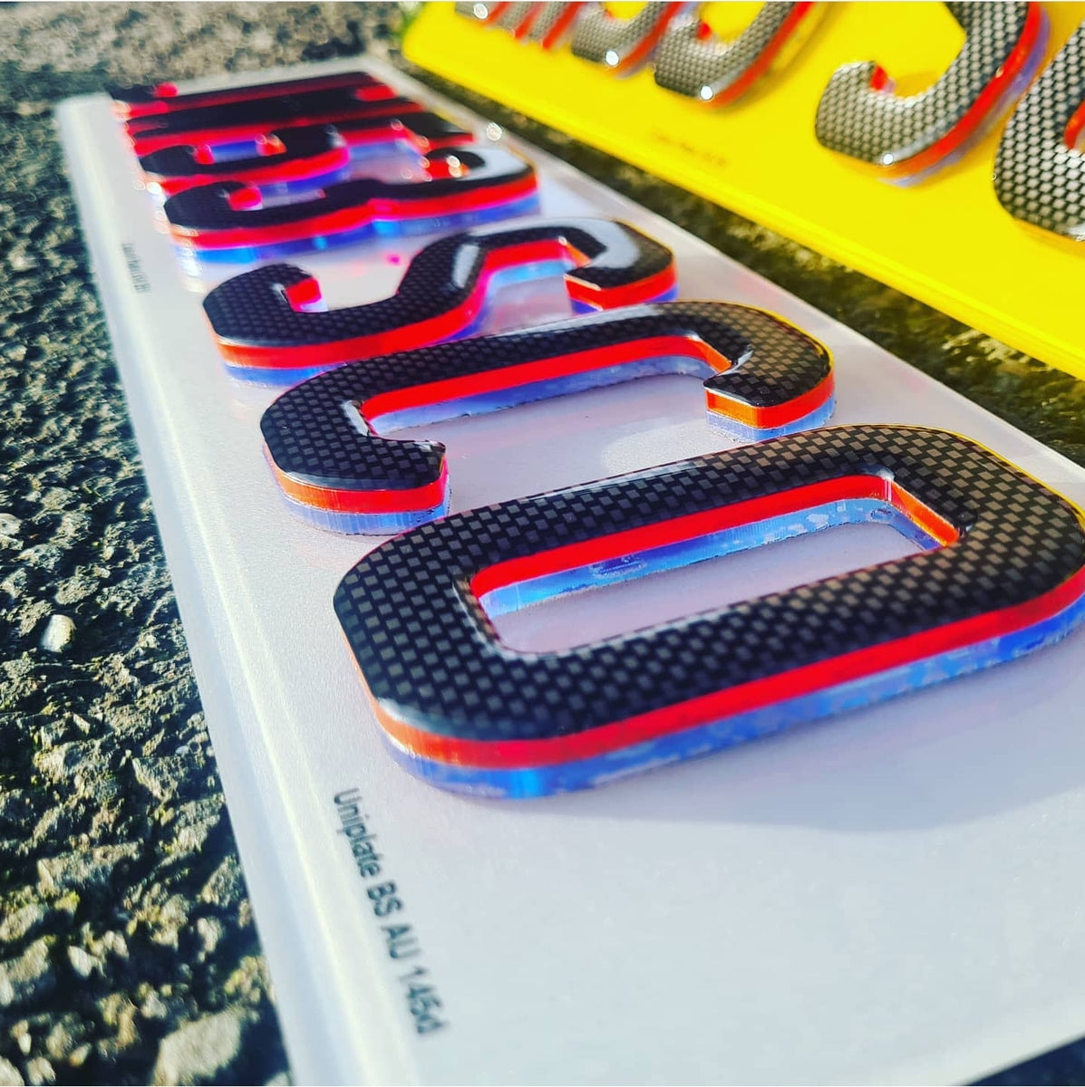 Neon M-Sport 4D plates in the sunlight look amazing – PL8 LAB