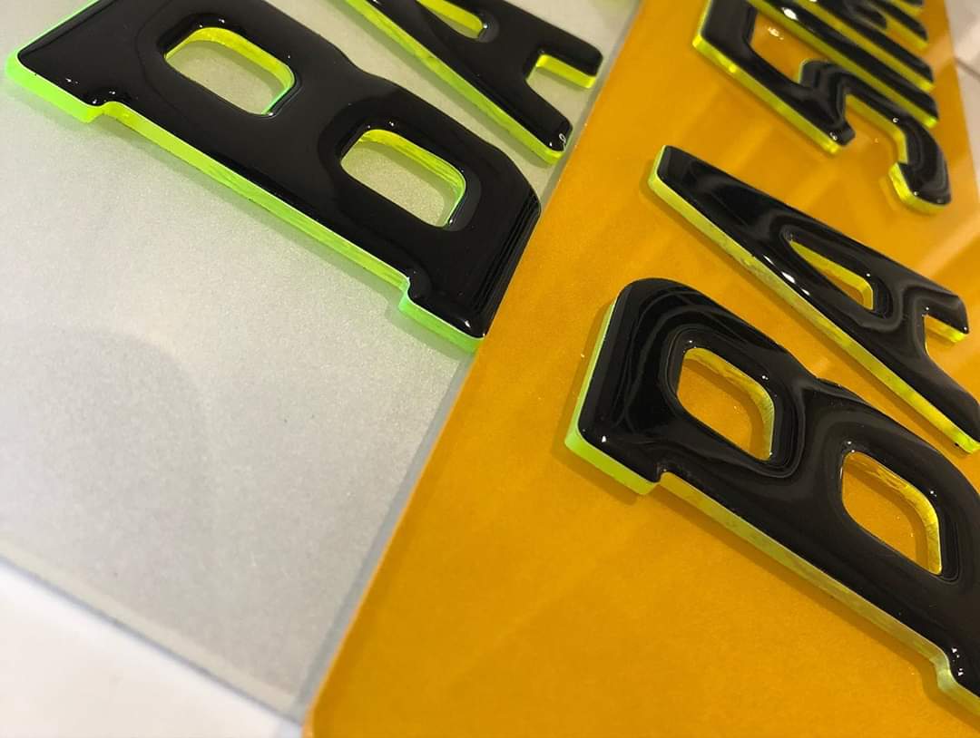 4D Neon Number Plates | 4D Gel Plates | PL8 LAB