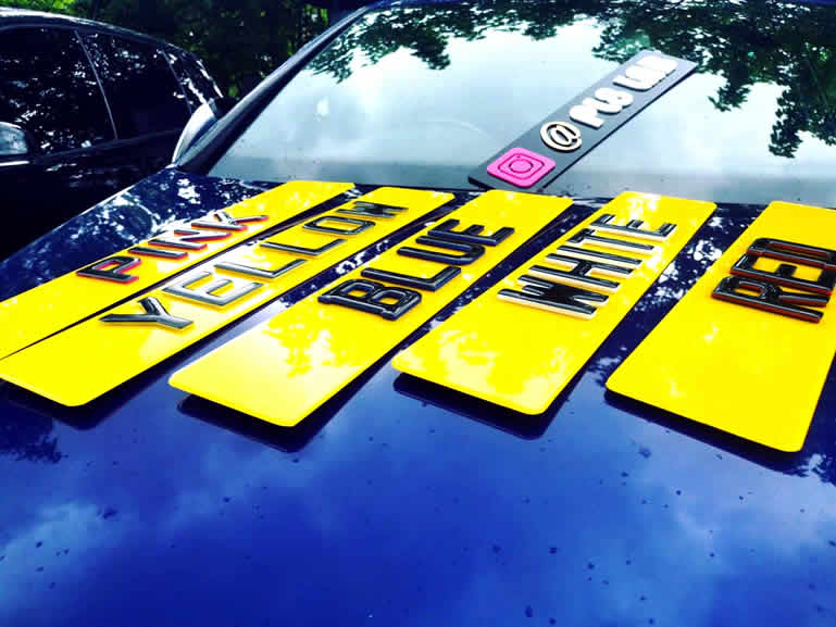 4D Neon Number Plates | 4D Gel Plates | PL8 LAB